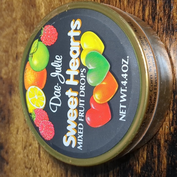 Other | Vintage Tin Dae Julie Sweet Hearts Fruit Drop Candy Yum Yum ...
